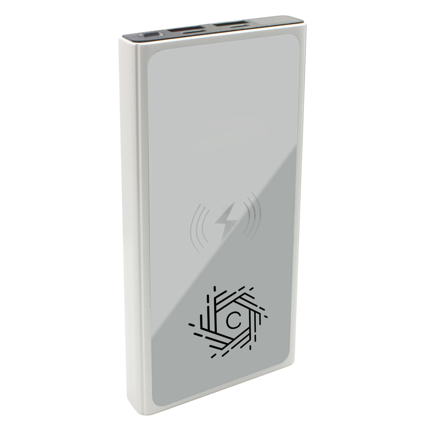 White 10,000mAh 15W Wireless SuperCharger Power Bank – Custom Swag Kit