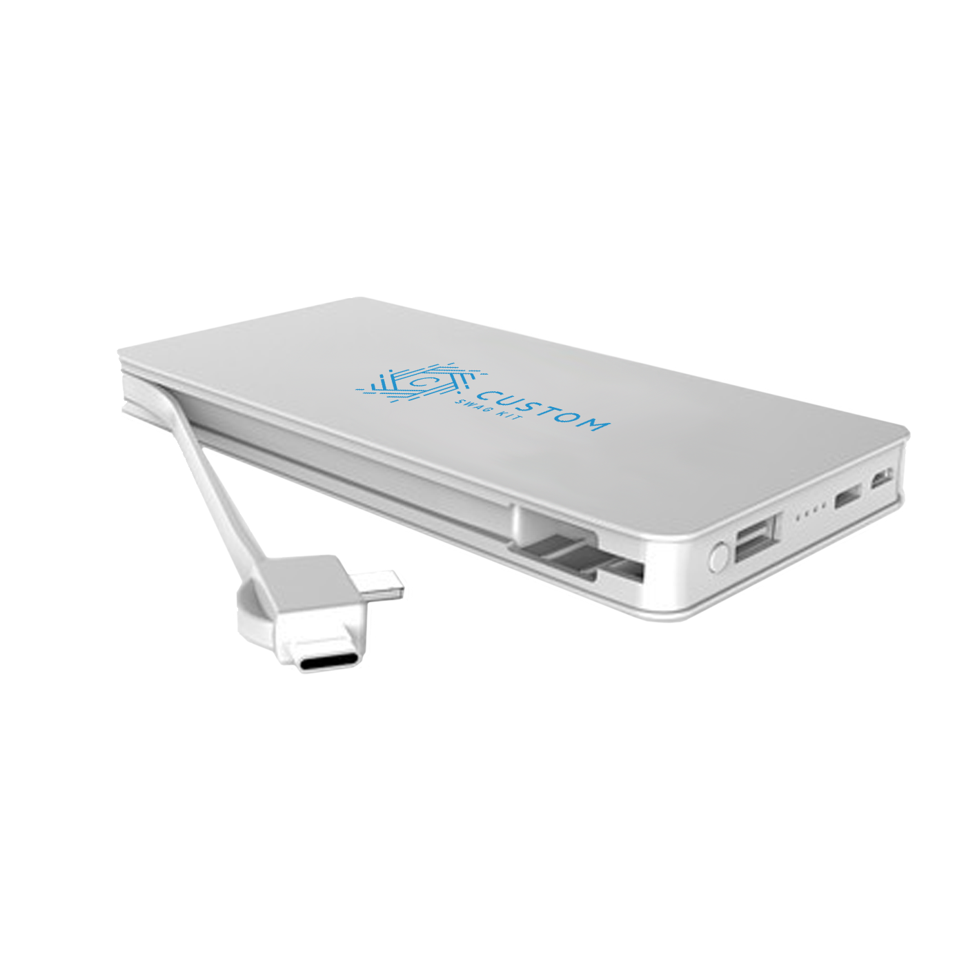 The Trio Power Bank Wireless Charging Pad with 3-in-1 Cable - White ...